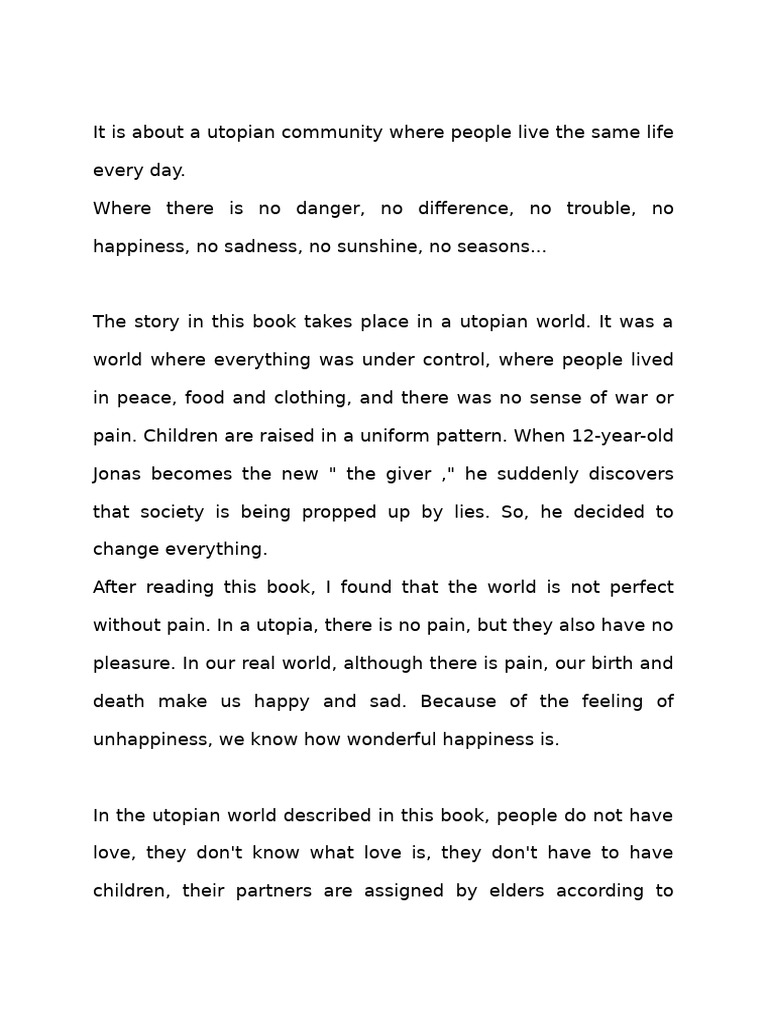 The Giver 读后感 | PDF | Utopia | The Giver