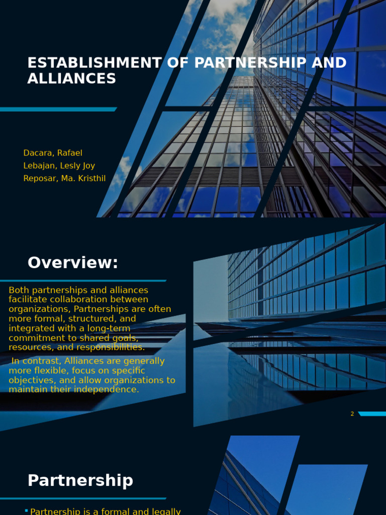 Establishment of Partnership and Alliances | PDF | Partnership ...