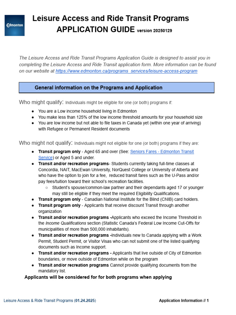 Leisure Access & Ride Transit Guide | PDF