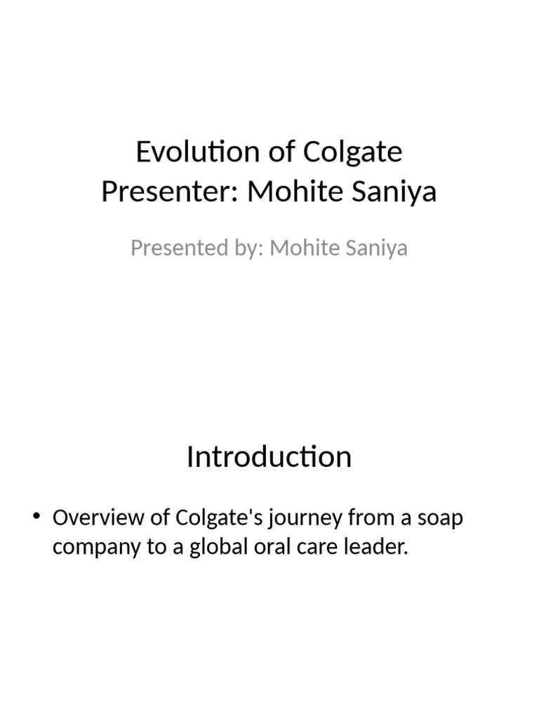 Updated Evolution of Colgate With Images | PDF