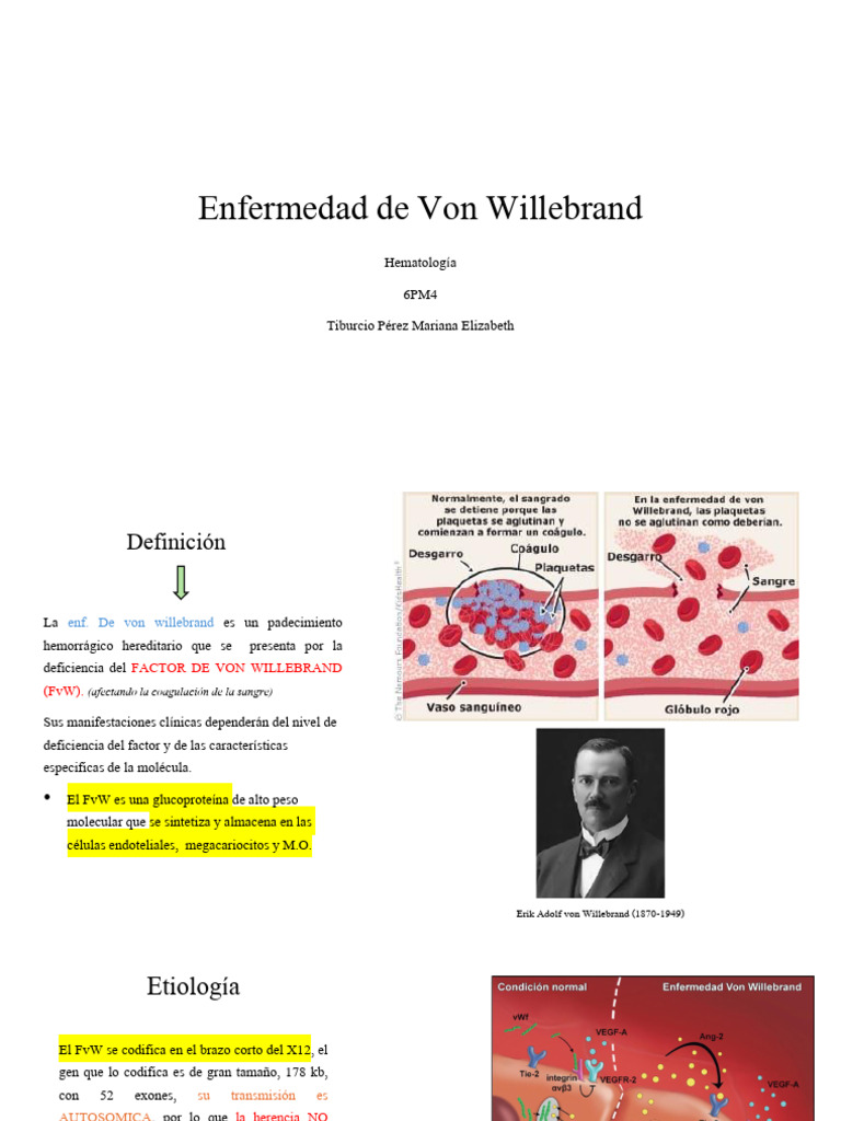 Enfermedad de Von Willebrand | PDF | Coagulación | Hematología