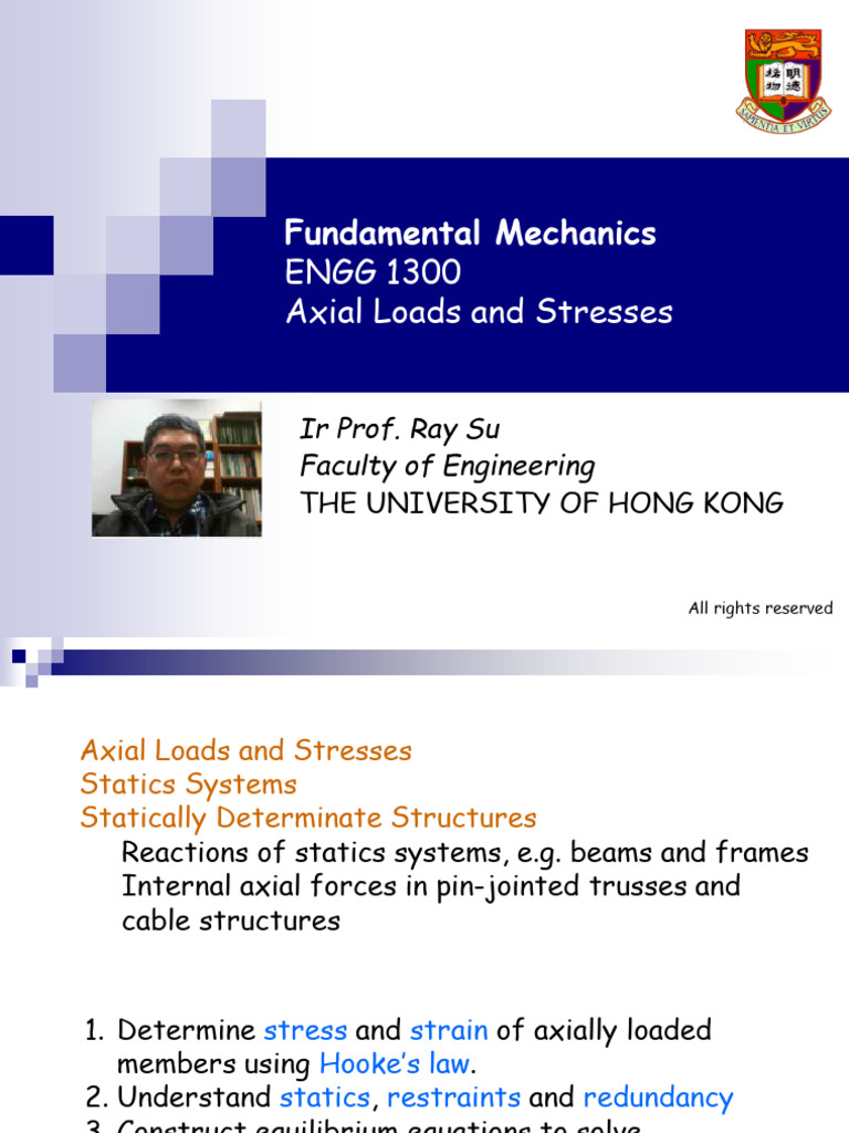 ENGG1300 Lecture 4 01 Axially Loaded Members | PDF | Young's Modulus ...