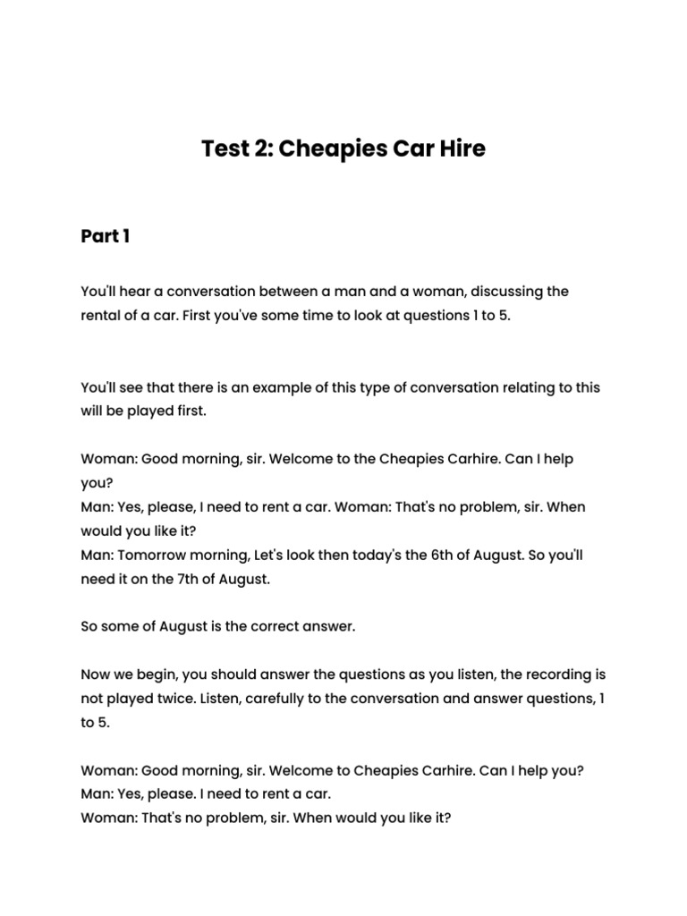 Transcript 5 - Cheapies Car Hire | PDF | Supermarket | Retail