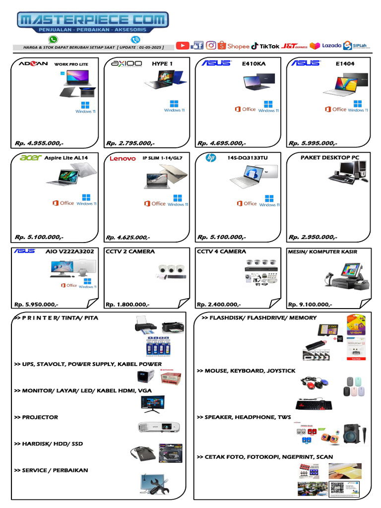 Price List Harga Masterpiece Com - 29 April 2025 | PDF | Computer ...