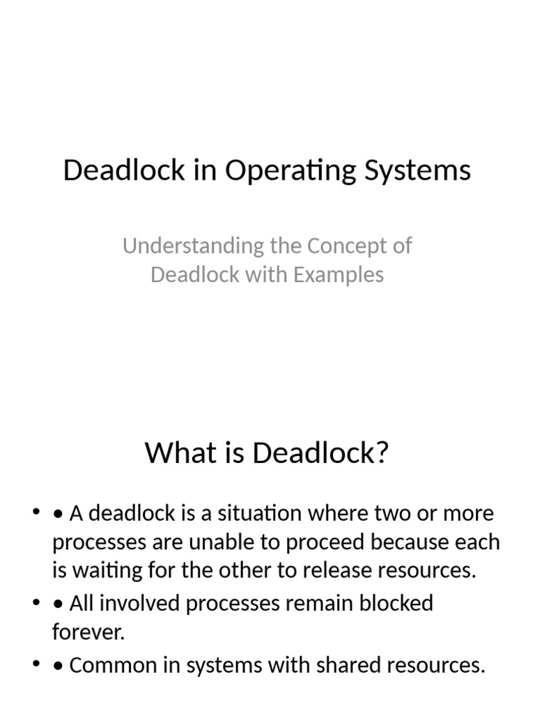 Understanding Deadlock in OS | PDF