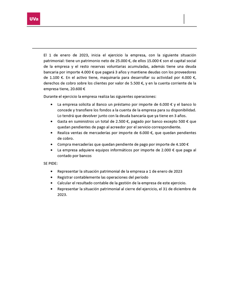 Ej. 07 (Simulación Ciclo Contable 3º) (Enunciado) 24' | PDF
