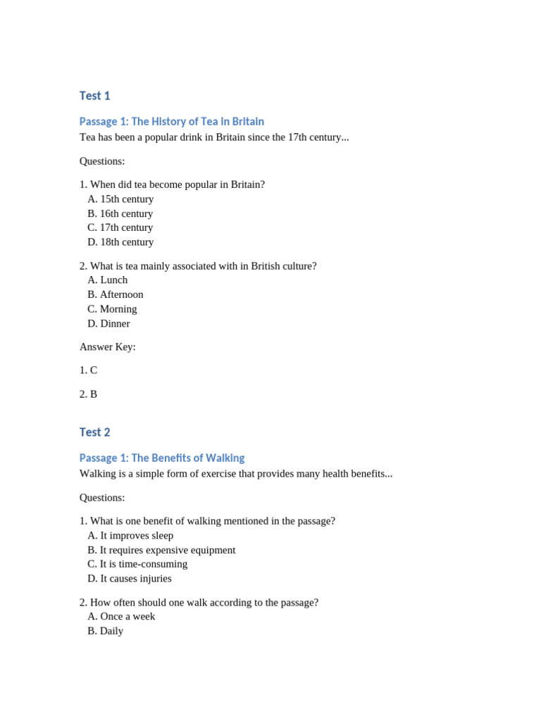 IELTS B1 Reading Practice Test 1 | PDF