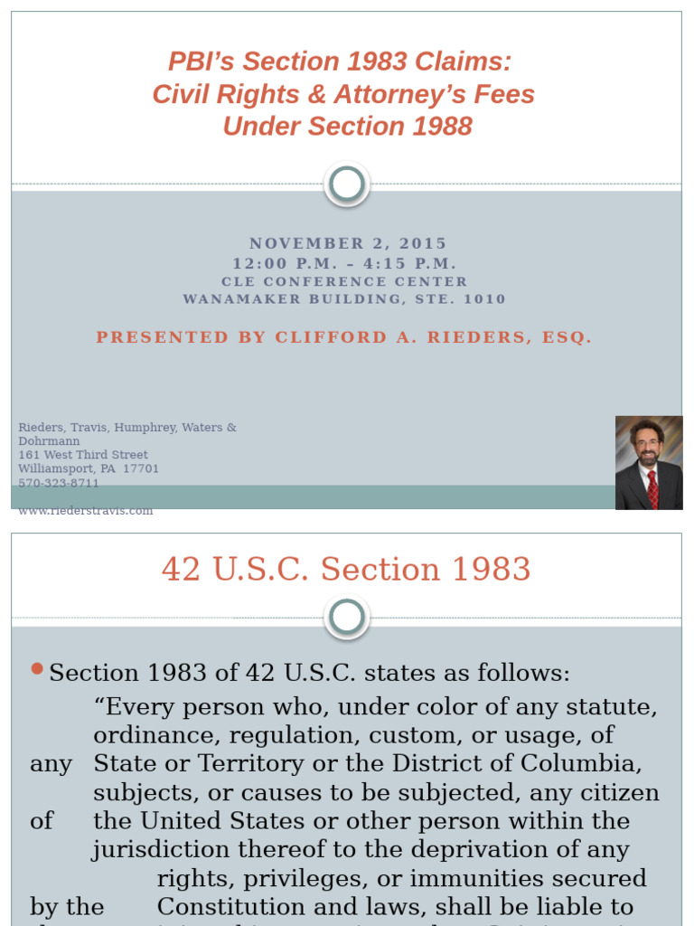 1983 Claims Presentation Law Rights | PDF | Cause Of Action | Damages