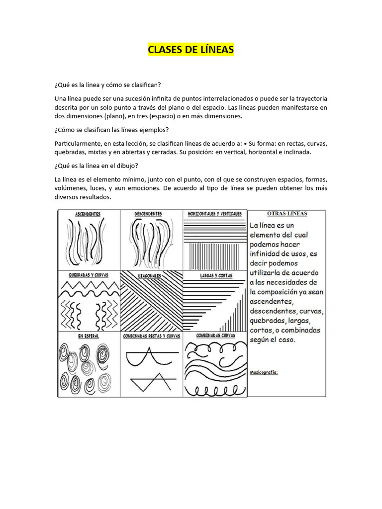 Clasificación de Líneas en Geometría | PDF