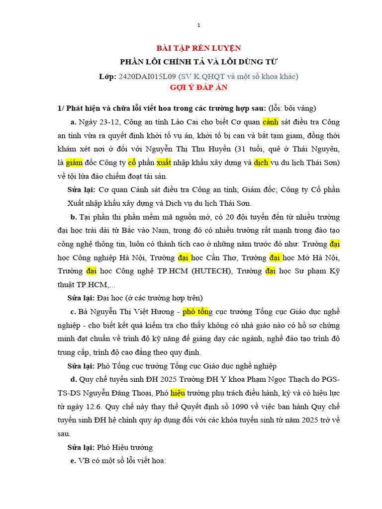 2420DAI015L09-Goi y Dap An-Bai Tap Ren Luyen Chinh Ta Va Dung Tu Trong VB | PDF