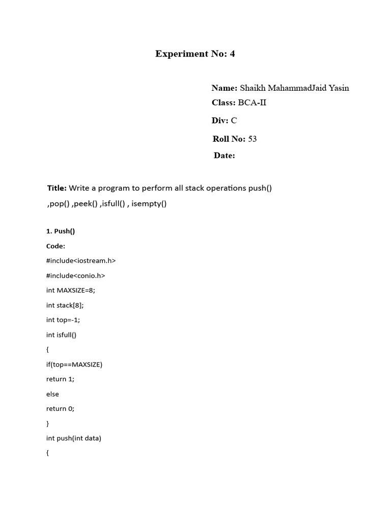 Experiment No 4 DS (1) JAID | PDF | Computer Programming | Formal Methods
