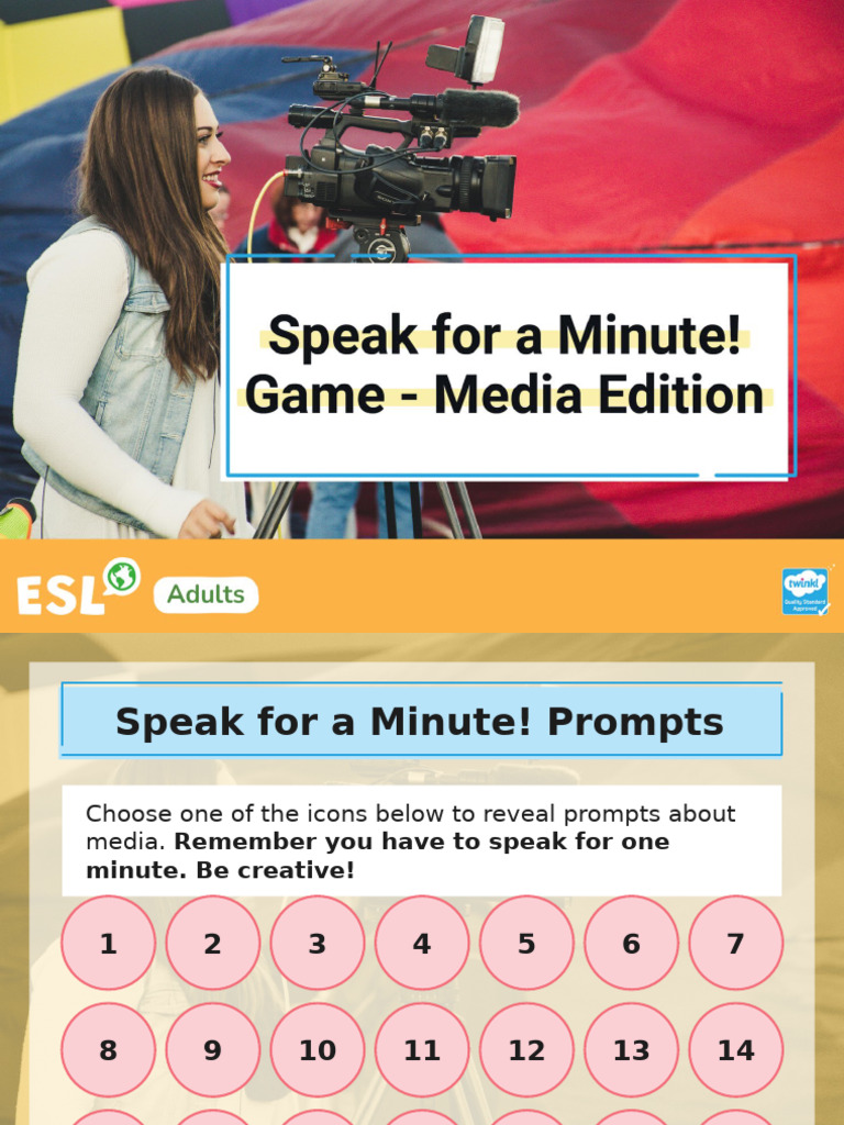 One-Minute Speaking Prompts | PDF