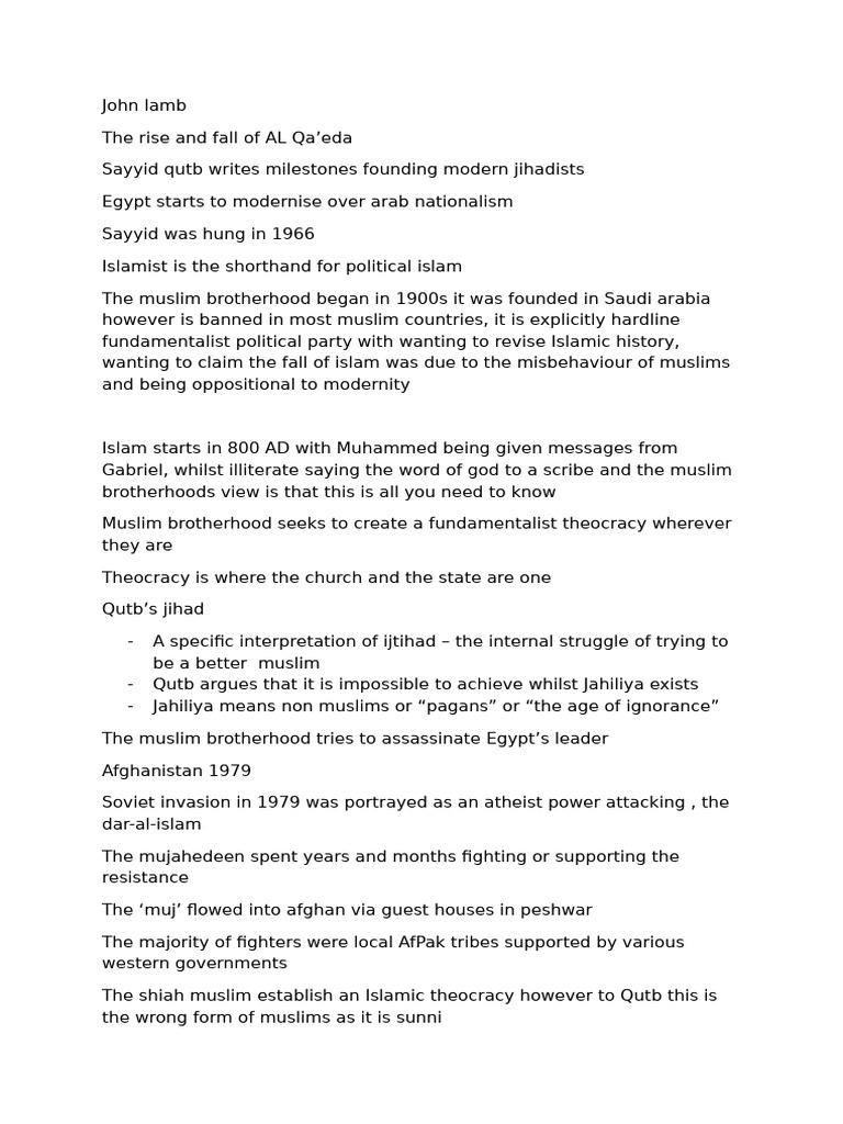 John Lamb The Rise of Al Qaeda | PDF | Abu Musab Al Zarqawi | Islamic ...