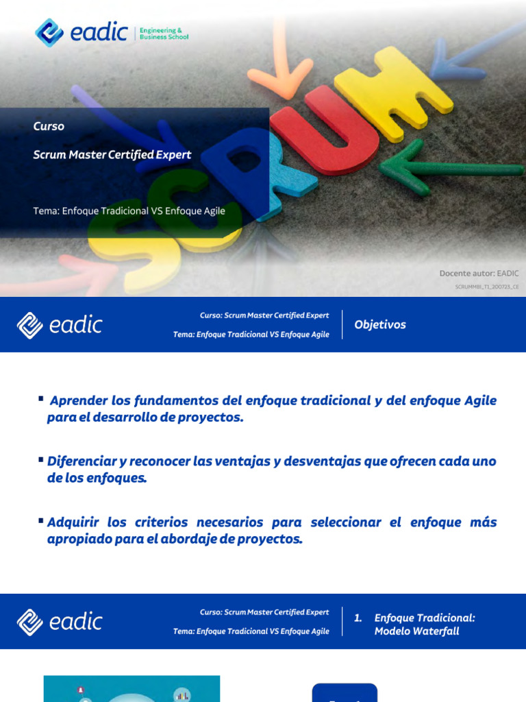 Presentación - T1 - Enfoque Tradicional Vs Enfoque Agile - CE | PDF