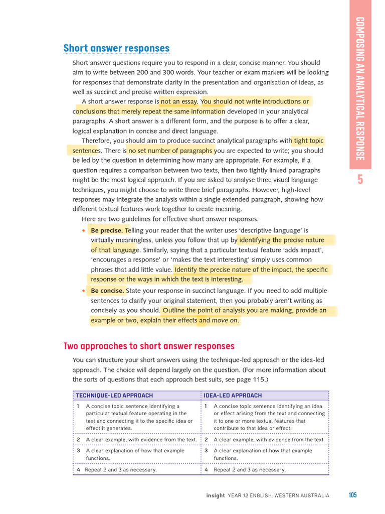 Crafting Effective Short Answer Responses | PDF | Essays | Cognition