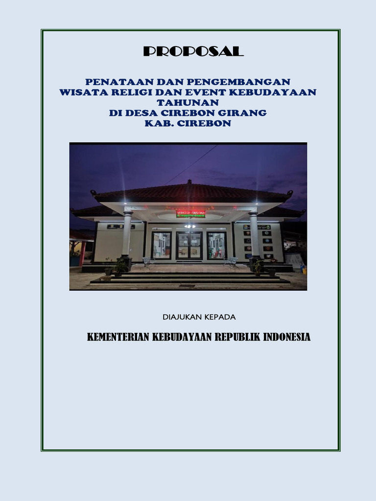 Proposal Pemetaan Dan Pengembangan Desa Wisata Religi Cirebon Girang | PDF
