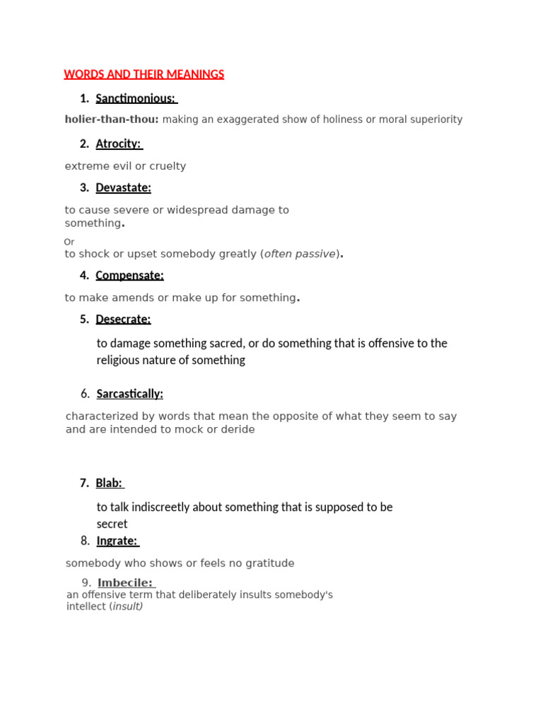 Understanding Desecrate and Atrocity | PDF