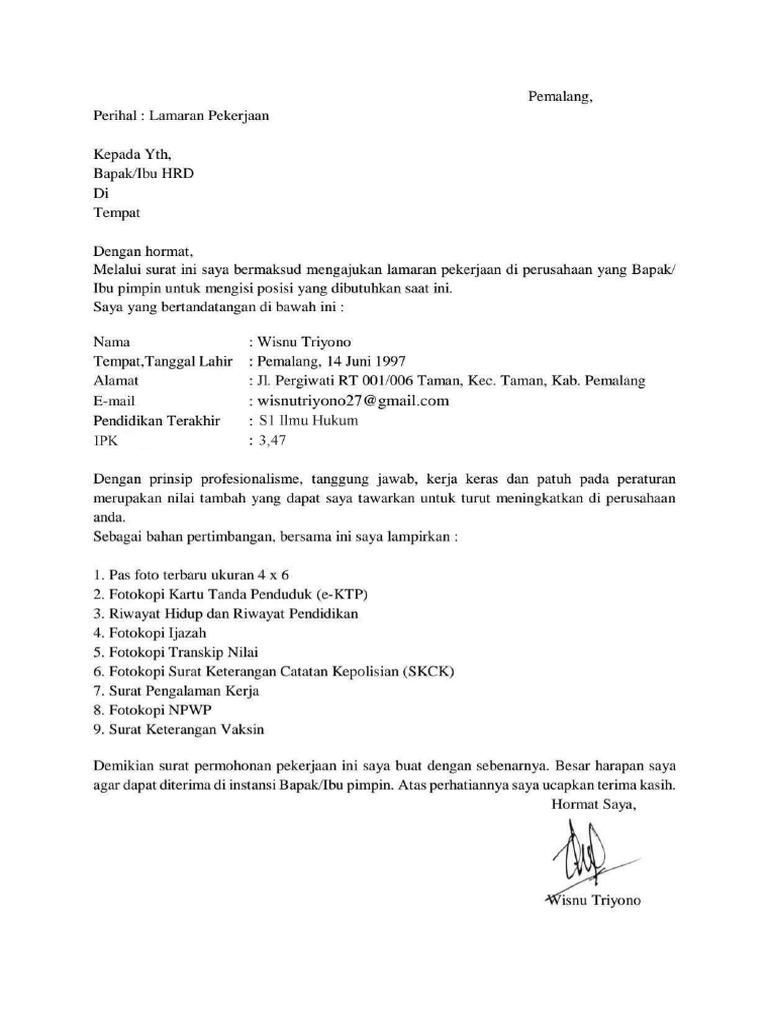 CV Wisnu Triyono | PDF