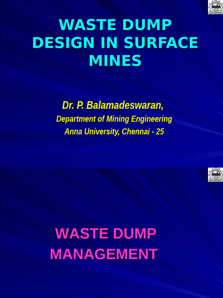 Class 32 Surface Mining Waste Dump Design | PDF | Dam | Geotechnical ...