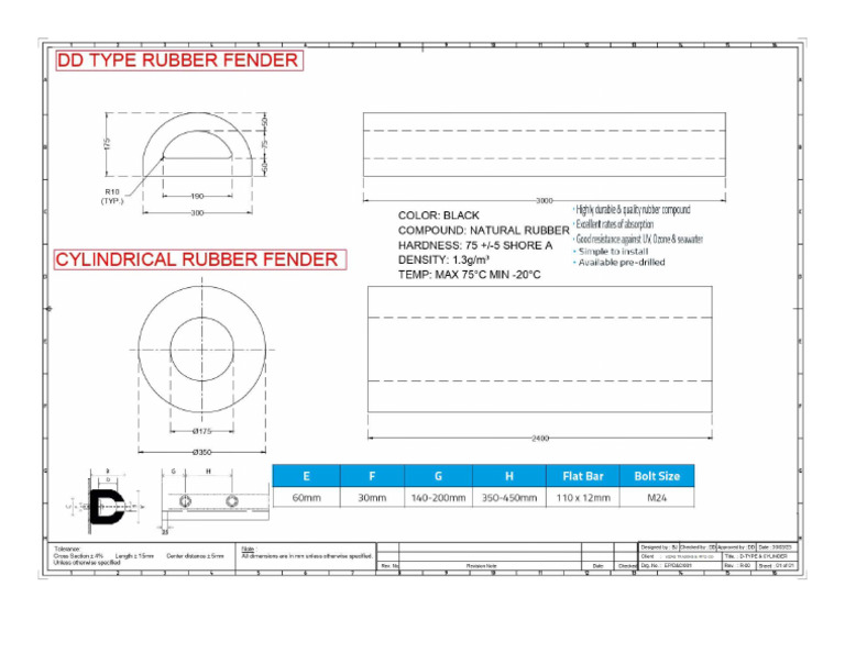 Fenders Drawing DD and Cyl Rane Elastomer | PDF