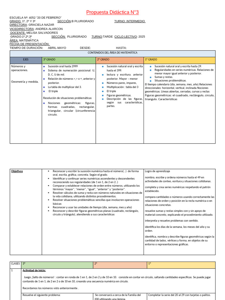 Propuesta Didáctica N 3 Matematica 2025 Pluri | PDF | Triángulo | Rectángulo