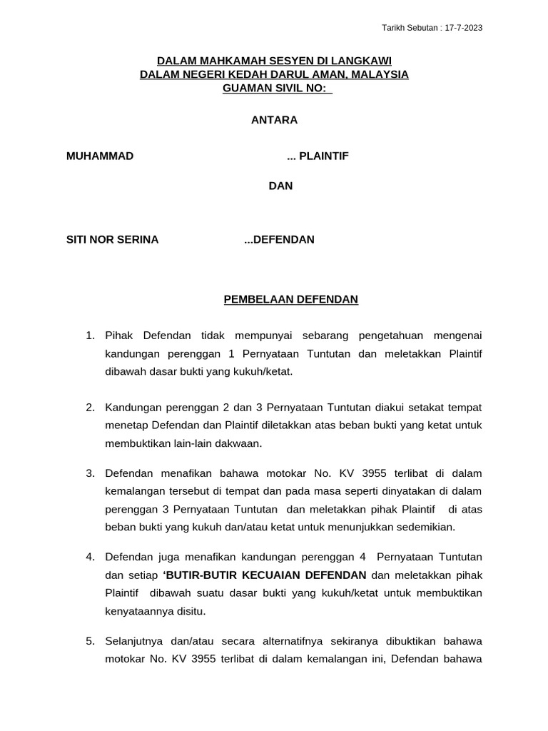 Sample Defence | PDF