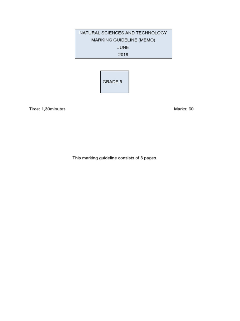 Natural Sciences and Technology Memo | PDF | Zoology