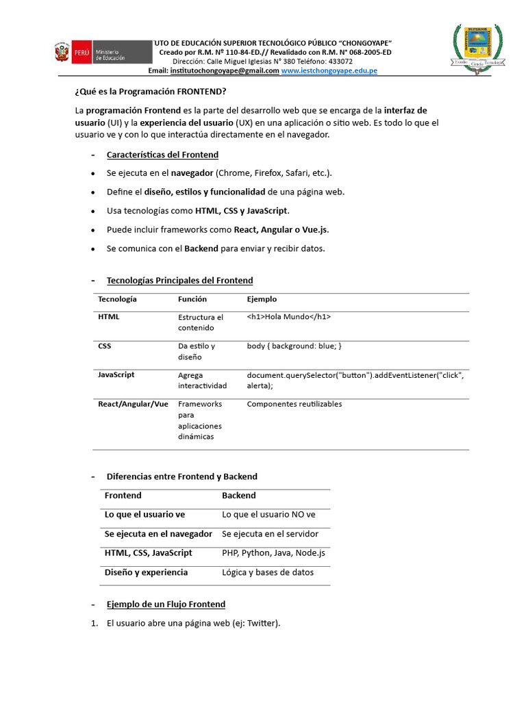 Semana 09 - Introduccion A Programación Frontend | PDF | Script Java | Tecnologías de la información