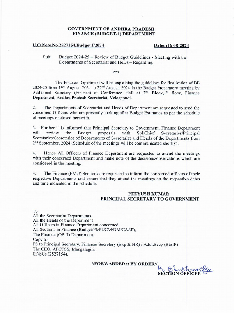 Budget Meetings Schedule | PDF