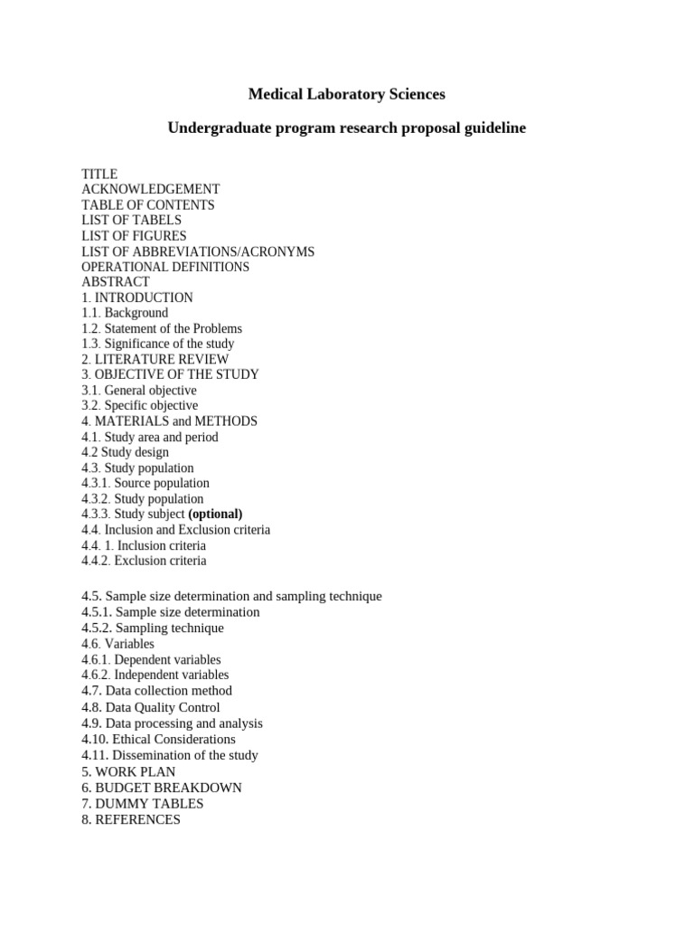 HU - MLS - BSC - PROPOSAL GUIDELINE | PDF