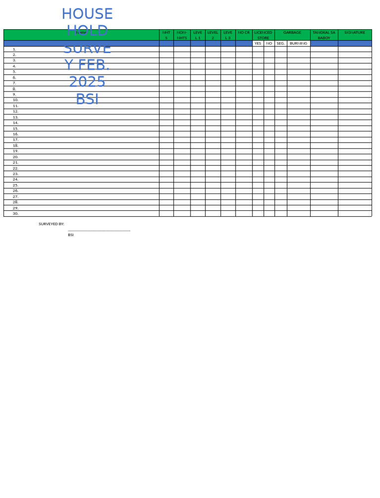 Bsi Surver Form | PDF
