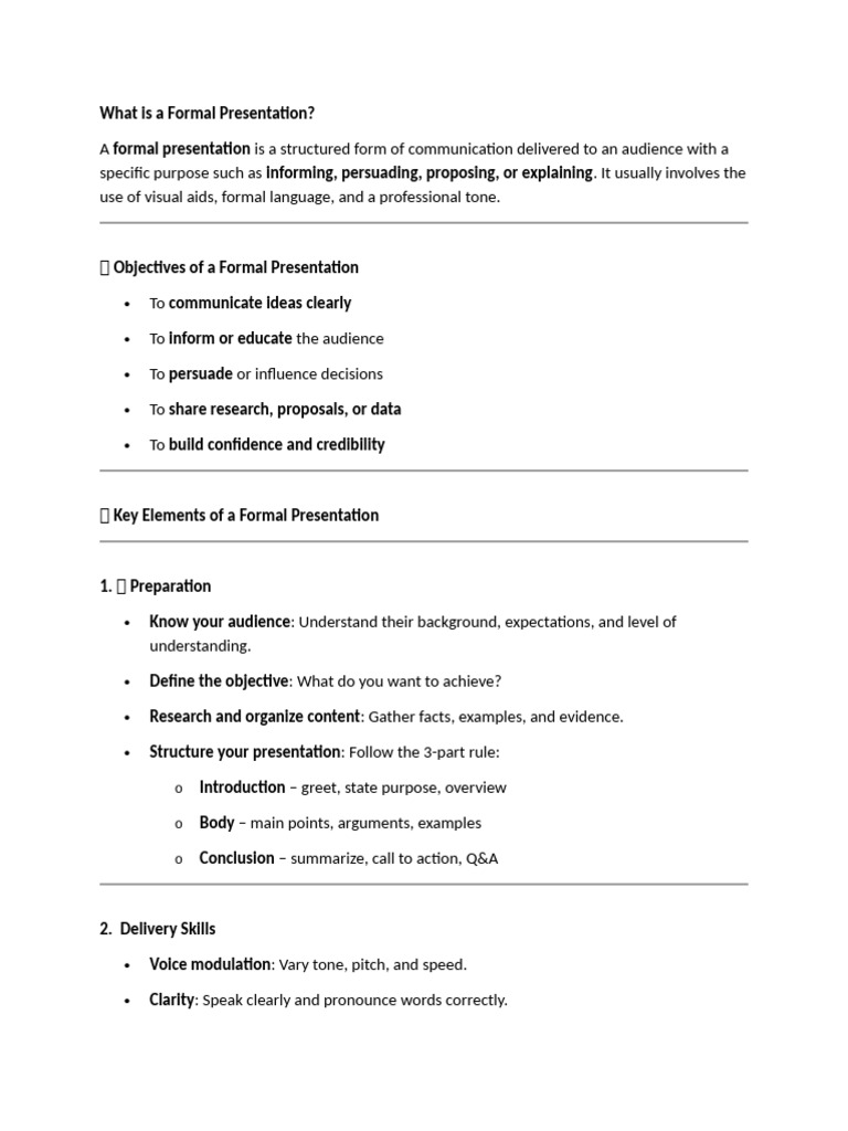 Mastering Formal Presentation Skills | PDF | Human Communication ...