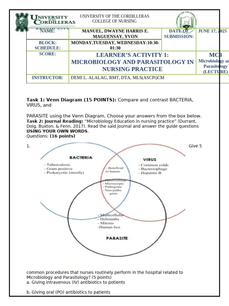 MC3 - Manuel, Dwayne Harris | PDF | Infection | Pathogen