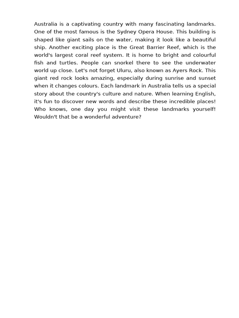 Top Australian Landmarks to Explore | PDF
