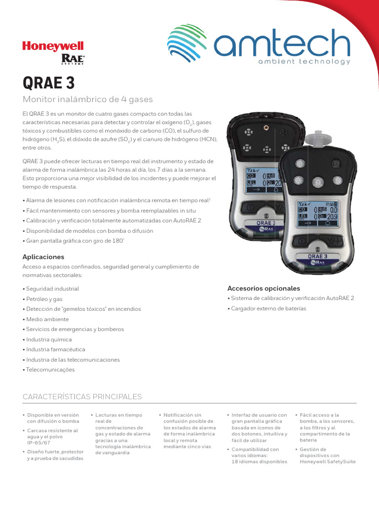Datasheet QRAE3 DS-1095-08 ES LR | PDF | Sustancias químicas | Química