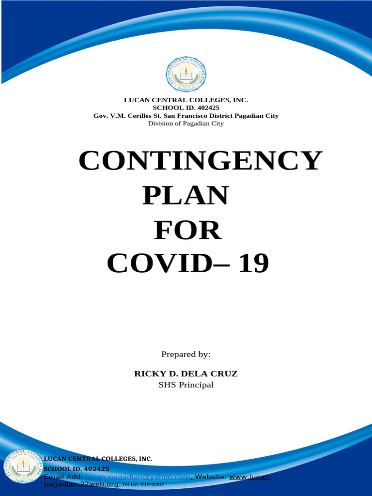COVID-19 Contingency Plan for Schools | PDF | Cough | Microbiology