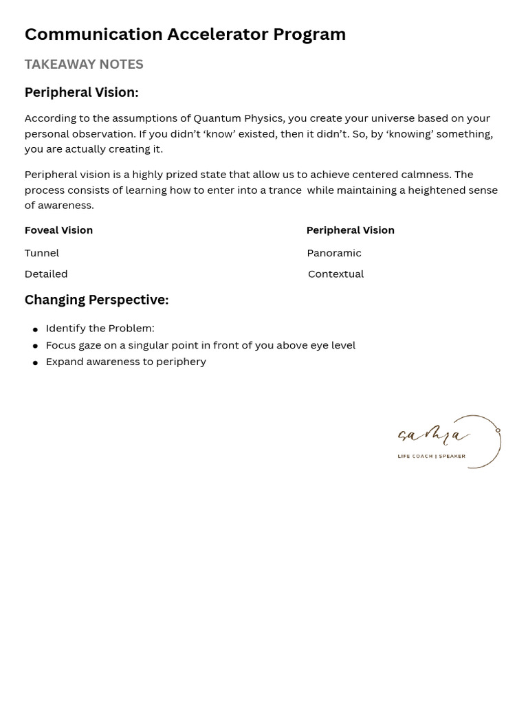 Mastering Peripheral Vision Meditation | PDF