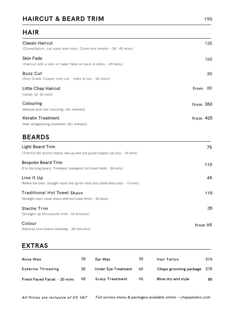 Chaps and Co Services | PDF