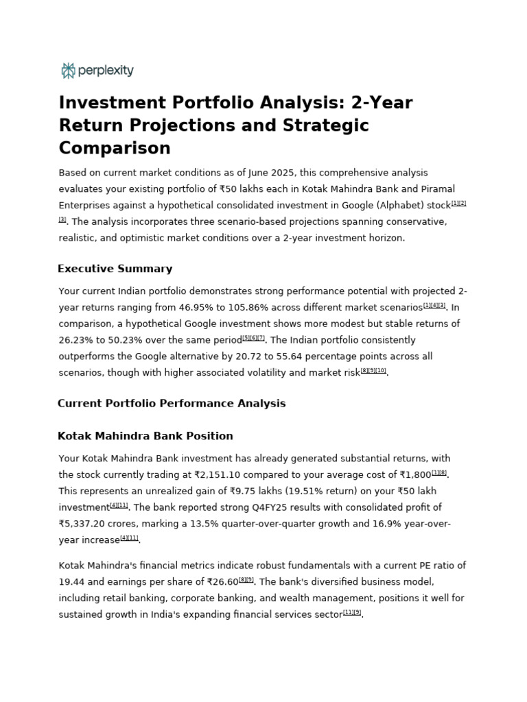 Investment Portfolio Return Analysis 2025 | PDF | Investing | Valuation ...