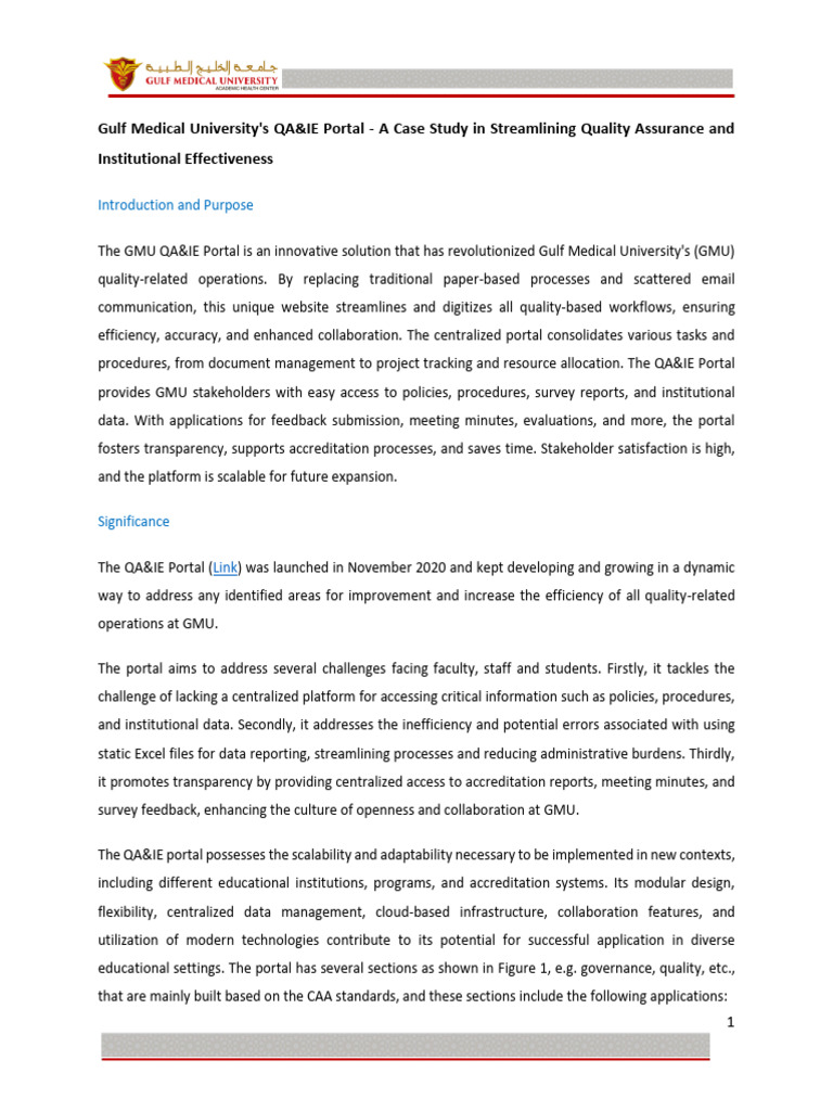 GMU - Quality Assurance & Institutional Effectiveness Portal | PDF ...