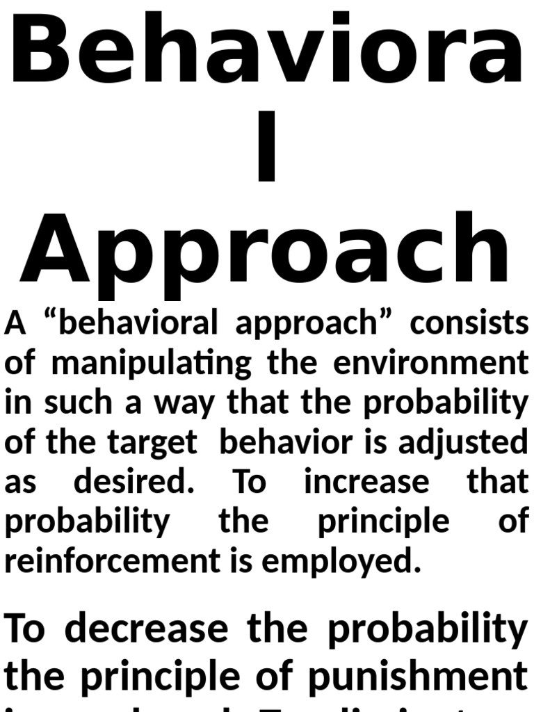 Behavioral Approach to Behavior Modification | PDF