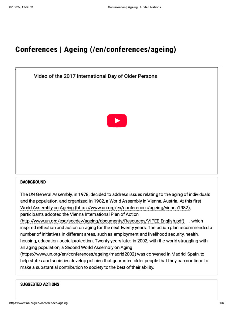 Conferences - Ageing - United Nations | PDF | United Nations ...