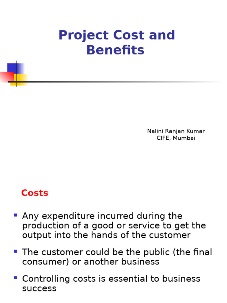 Class 4 Project Cost Benefit | PDF | Cost–Benefit Analysis | Net Present Value