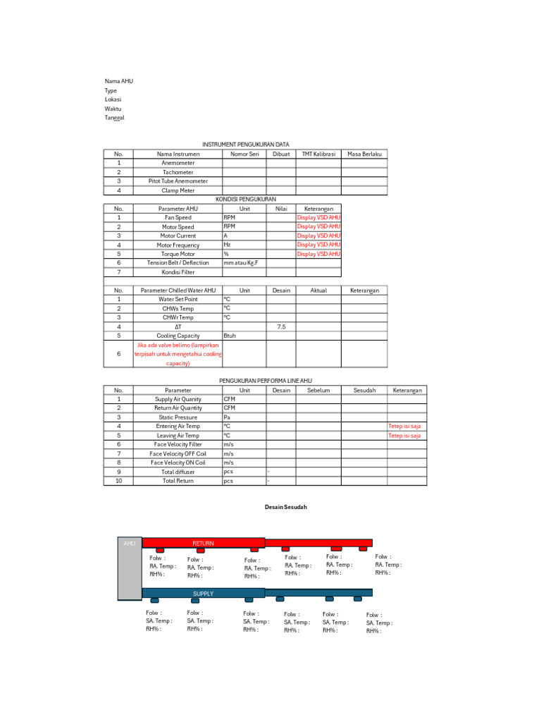 Form Pengukuran Revit Ahu-Wilda | PDF