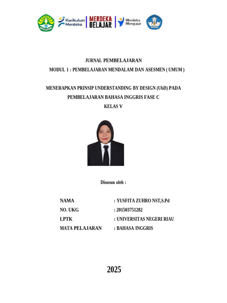 Yusfita Zuhro NST, S.PD - 201503751282 - Rencana Pembelajaran Ubd | PDF