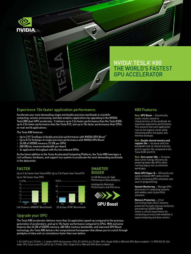 Nvidia Tesla k80 Overview | PDF | Graphics Processing Unit | Central ...