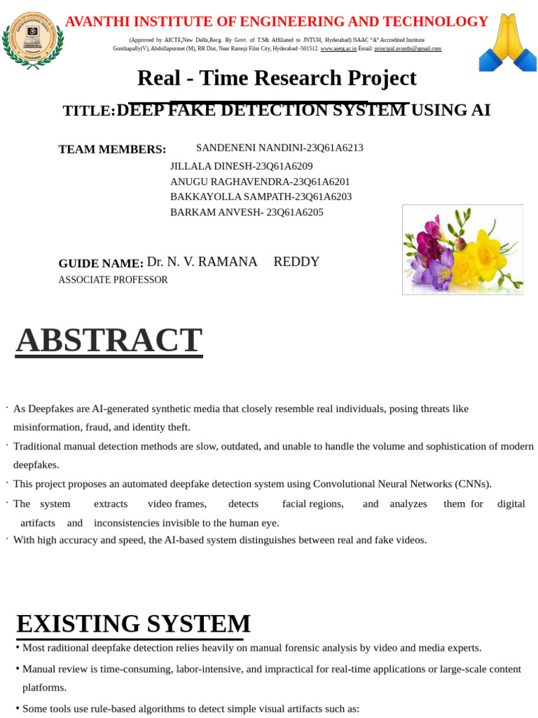 Deepfake Detection System Using AI | PDF | Deep Learning | Artificial Intelligence