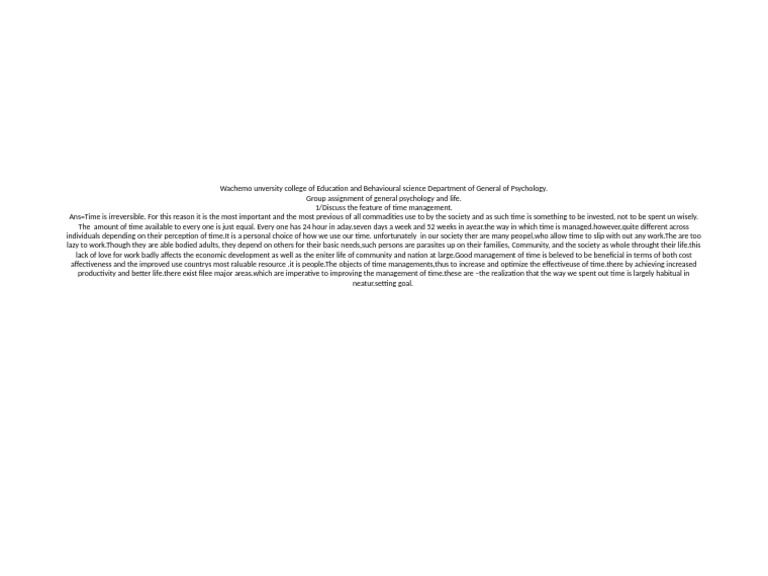 Wachemo Unversity College of Education and Behavioural Science | PDF