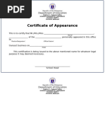 Certificate of Appearance Template | PDF
