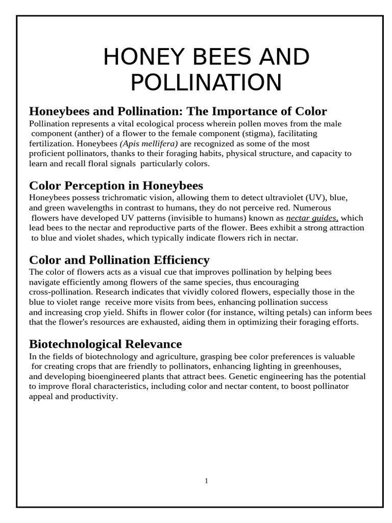 Honeybee and pollination | PDF